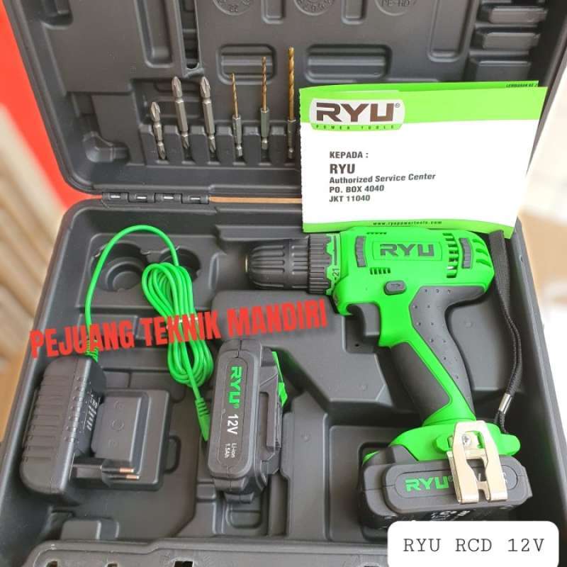 Promo Mesin Bor Tangan Cordless Drill Ryu Rcd 12v / Bor Baterai Ryu ...