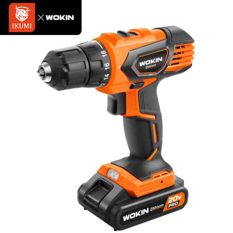Promo 20v Li-ion Cordless Drill/mesin Bor Cordless Wokin 1500 Rpm ...