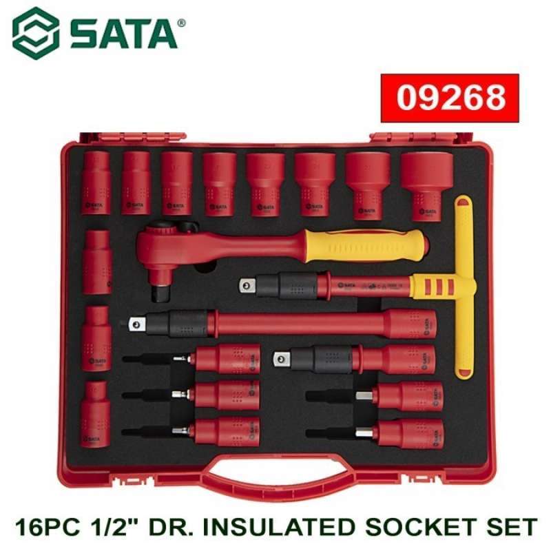 Promo Kunci Sok Listrik 16 Pcs 09268 1/2 Dr Insulated Socket Set Sata ...