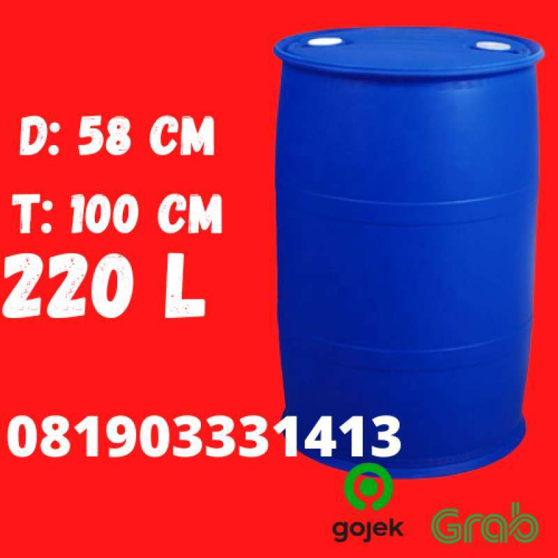 Promo Promo- Tong / Drum Air / Drum Tempat Sampah Plastik Tebal 200 Liter L - Biru - Order Bpk ...