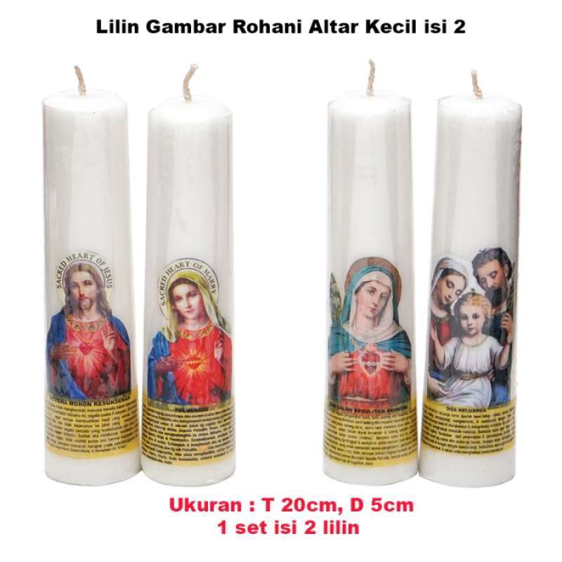 Jual Lilin Misa Altar Gereja Gambar Rohani Altar Kecil Isi 2 Uk. 20 X ...