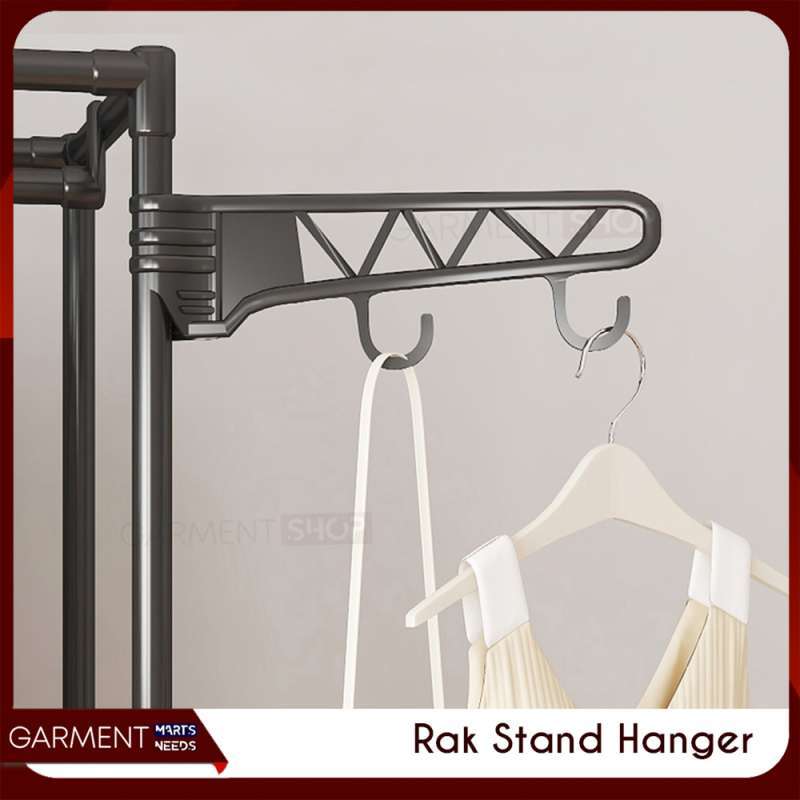 Jual Rak Lemari Terbuka Stand Hanger Berdiri Gantungan Baju Double ...