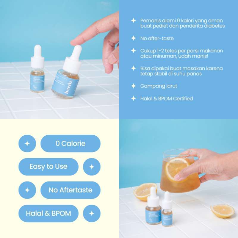 Jual Beeru Stevia Natural Sweetener - Pemanis Alami Pengganti Gula (5ml ...