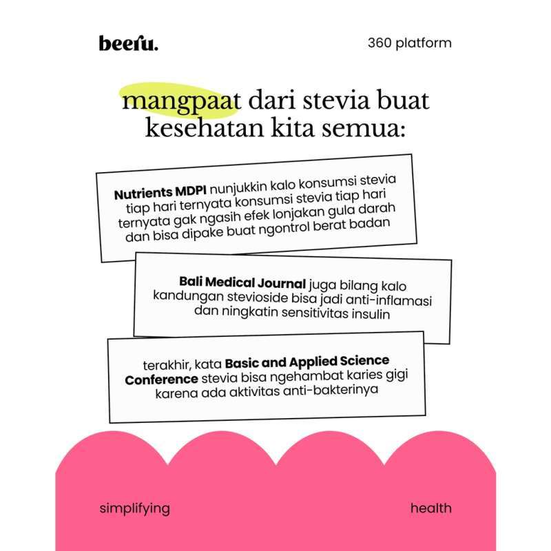Jual Beeru Stevia Natural Sweetener - Pemanis Alami Pengganti Gula (5ml ...