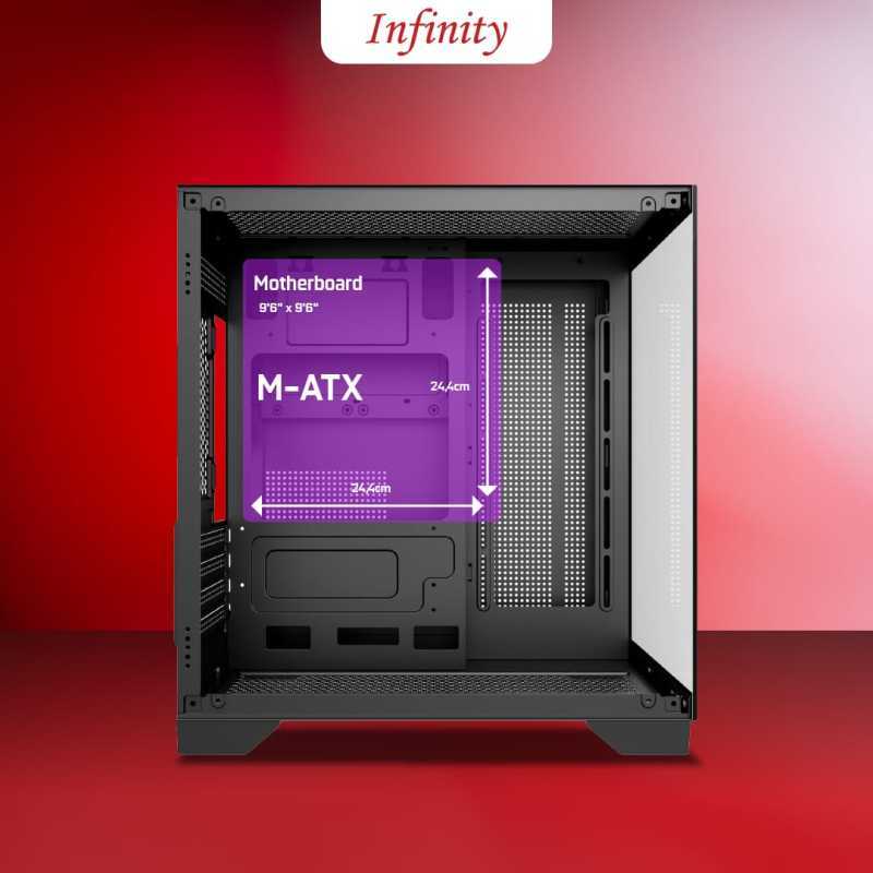 Jual Casing Pc Gaming Infinity Prime (m-atx) Tempered Glass Front ...
