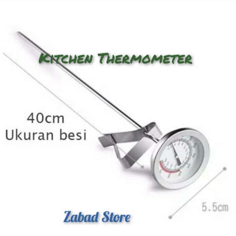 Jual Thermometer Dapur Tusuk Minyak Air Stainless Steel Analog 40 Cm Di ...