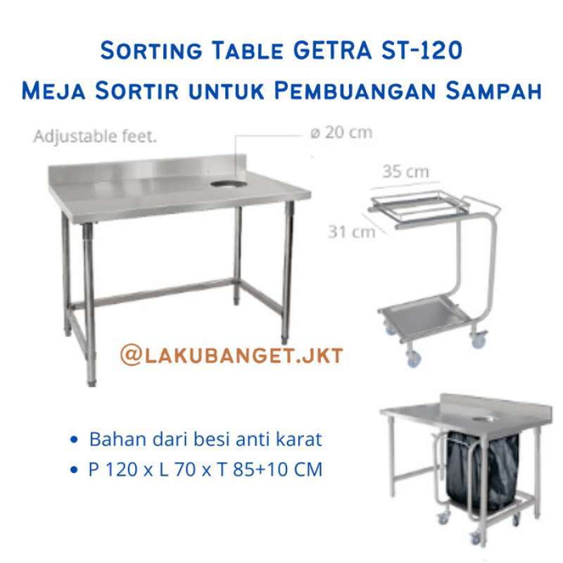 Jual Sorting Table Getra St-120 Meja Sortir Untuk Pembuangan Sampah St ...