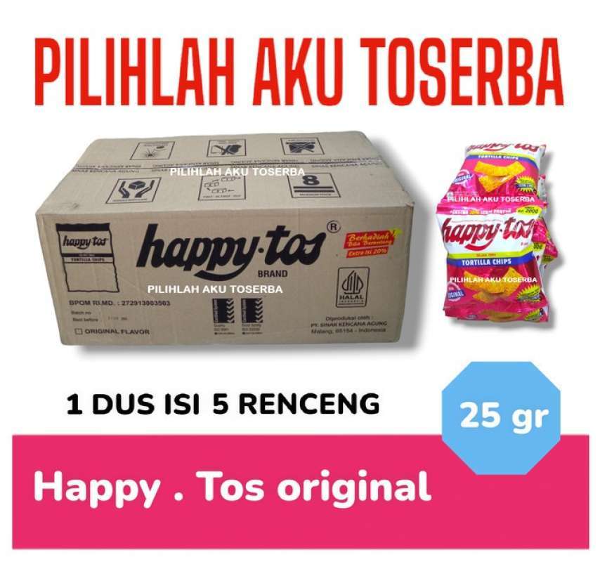Promo Happy Tos Tortilla Chips Original Renceng - ( Harga 1 Dus ...