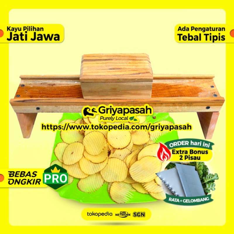 Jual ( Ukuran Jumbo ) Parutan Kentang Tipis Chitato Homemade - Kayu ...