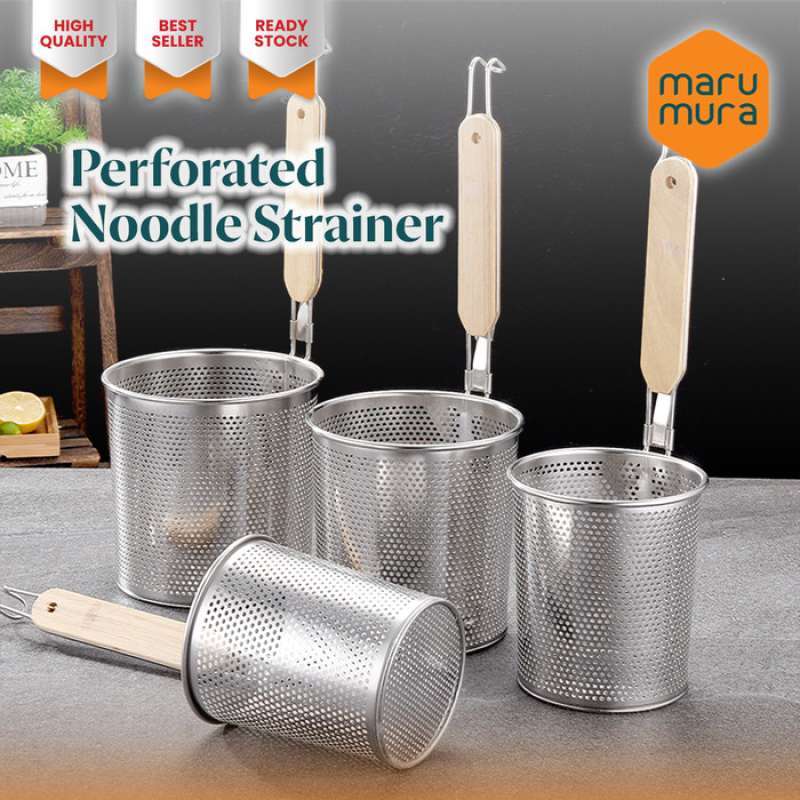 Jual Marumura Perforated Noodle Strainer Stainless | Saringan Mie Pasta ...