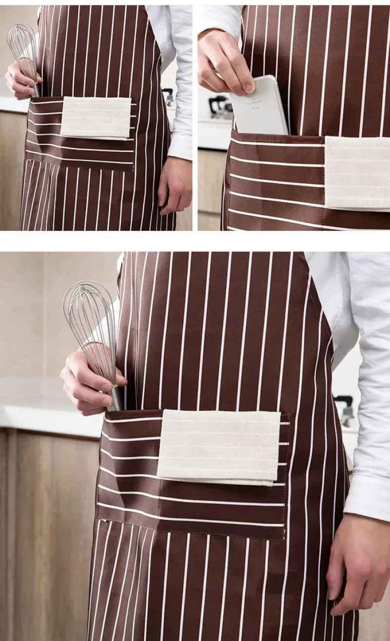 Jual Apron Celemek Garis Black White Hitam Putih Barista Chef Barber ...