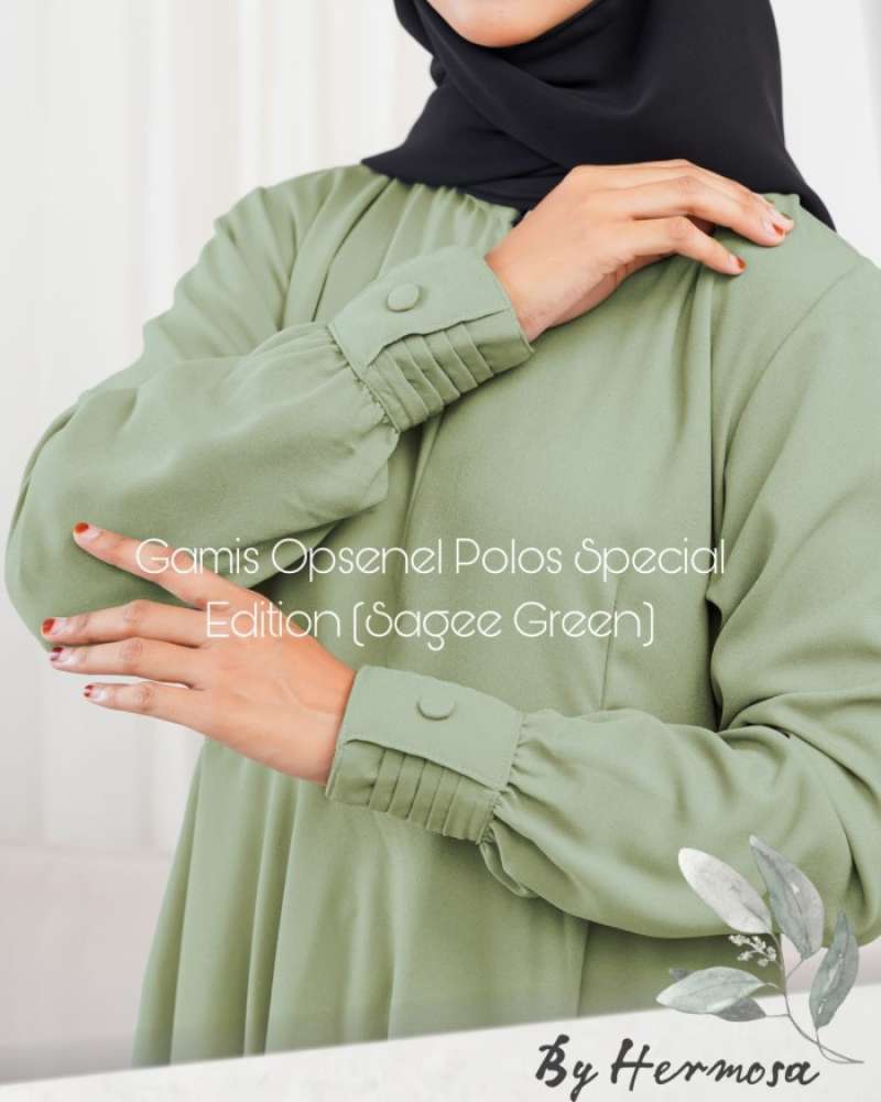 Promo Gamis Polos Sage Green Bahan Wollycrepe-gamis Syari Sage Green ...