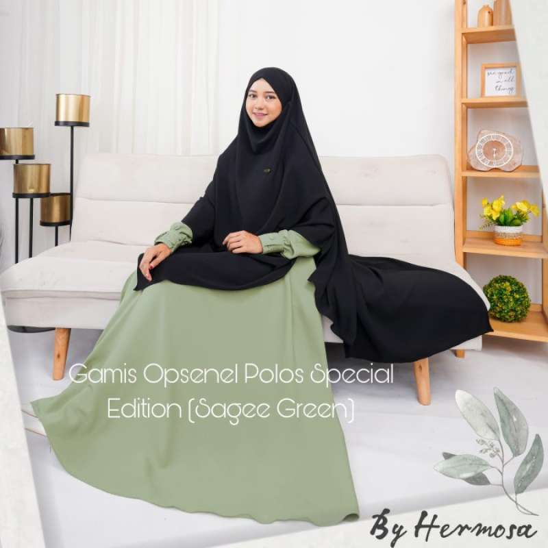 Promo Gamis Polos Sage Green Bahan Wollycrepe-gamis Syari Sage Green ...