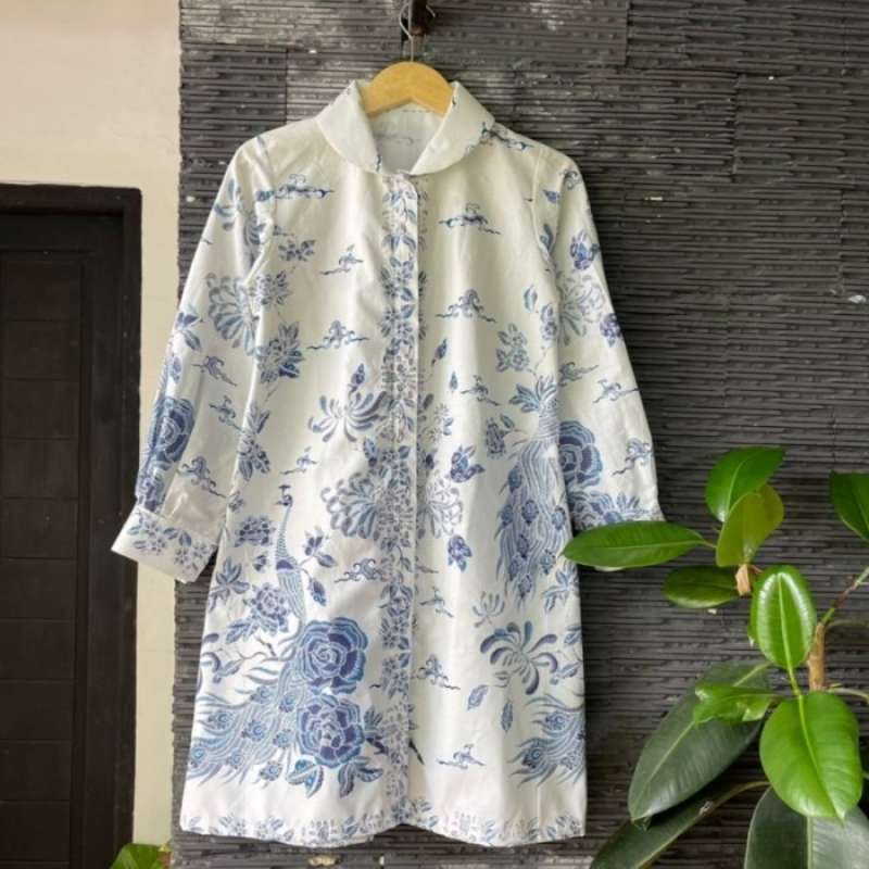 Jual Atasan Batik Wanita Blouse Batik Kerja Modern Burung Hong Di ...