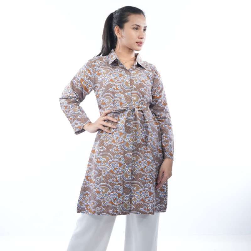 Jual Batik Trusmi Atasan Batik Wanita Tunik Jumbo Batik Mega Mendung Senja - Xl Di Seller Mama ...