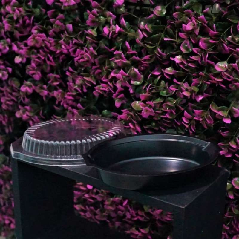 Jual Isi 50pcs Tray Spaghetti Mika Oval Box Makanan Warna Hitam + Tutup ...