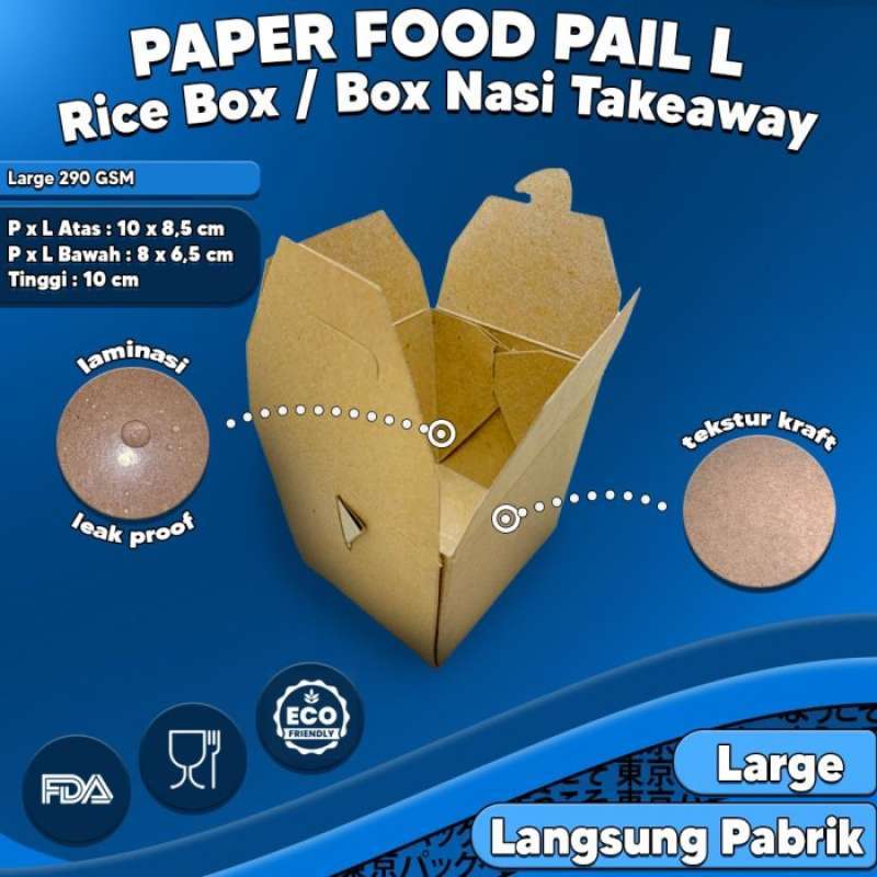 Jual Paper Food Pail /rice Box Paper/food Pail Box Medium/large Murah ...
