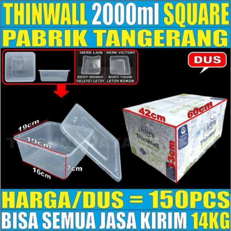 Jual Thinwall Sq 1000ml 1500ml 2000ml 3000ml Per Dus Tebal Kotak ...