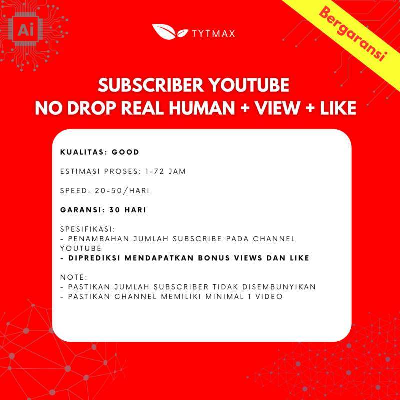 Jual Subscriber Youtube Real Human No Drop Bonus View + Like Bergaransi 1000 Subscriber Murah ...