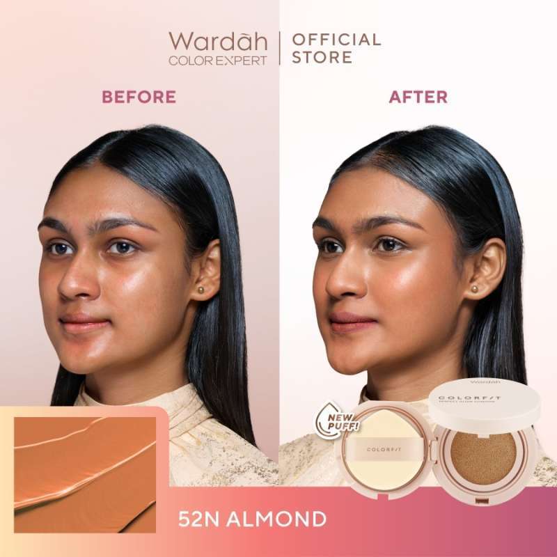 Jual Wardah Colorfit Perfect Glow Cushion - 52n Almond Di Seller Kim Beauty Official Store ...