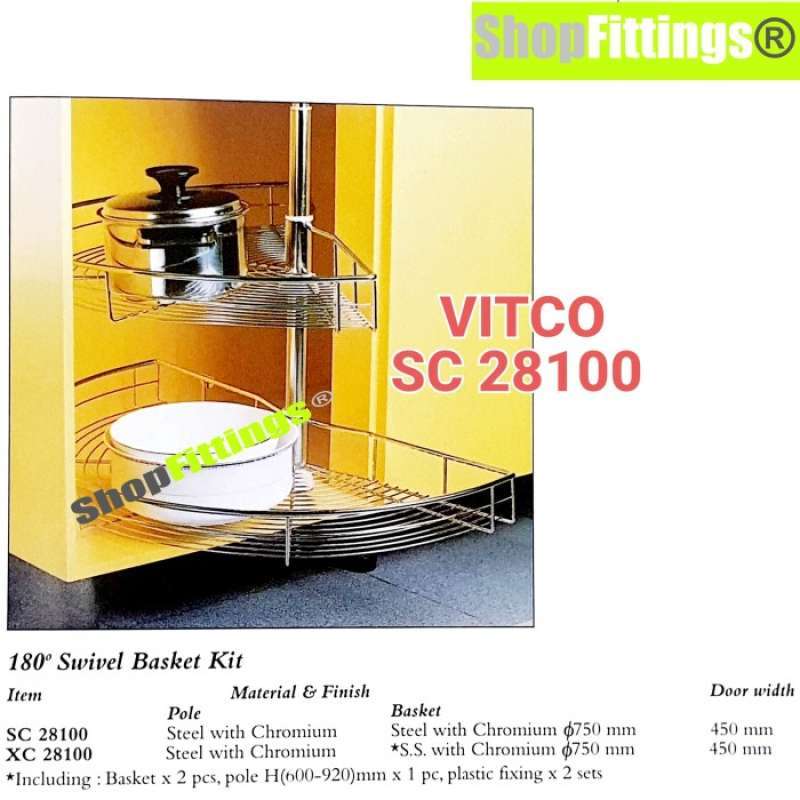 Jual Vitco Sc 28100 Rak Dapur Sudut Putar Serbaguna 180â° Swivel Basket ...