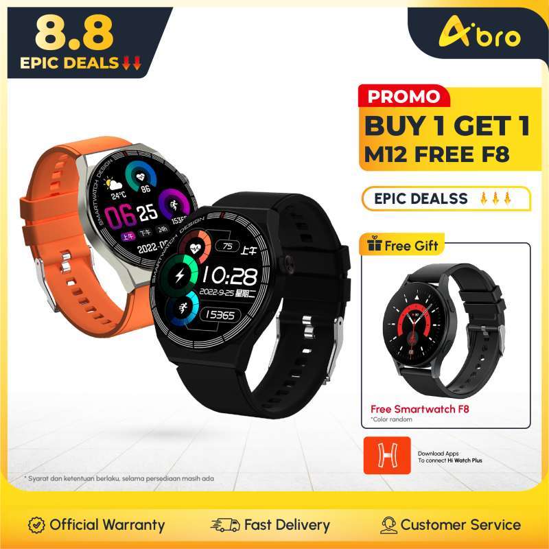 Jual Aibro M12 Smart Watch Buy 1 Get 1 Free F8 Jam Running Pria Full ...