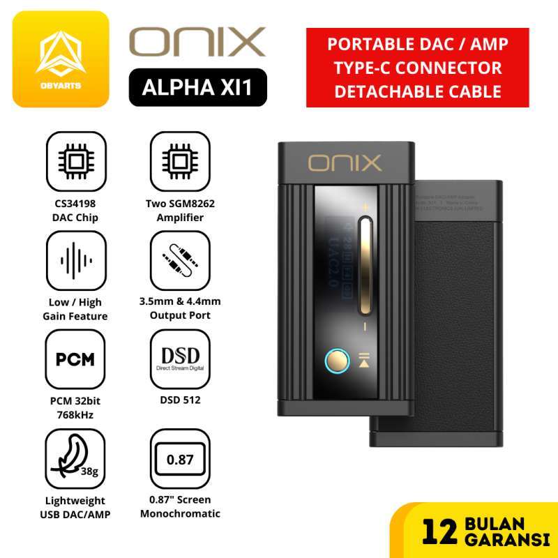Promo Onix Alpha Xi1 Portable Cs43198 Usb Dac / Amp Audio Converter Type C To Jack 3.5mm 4.4mm ...