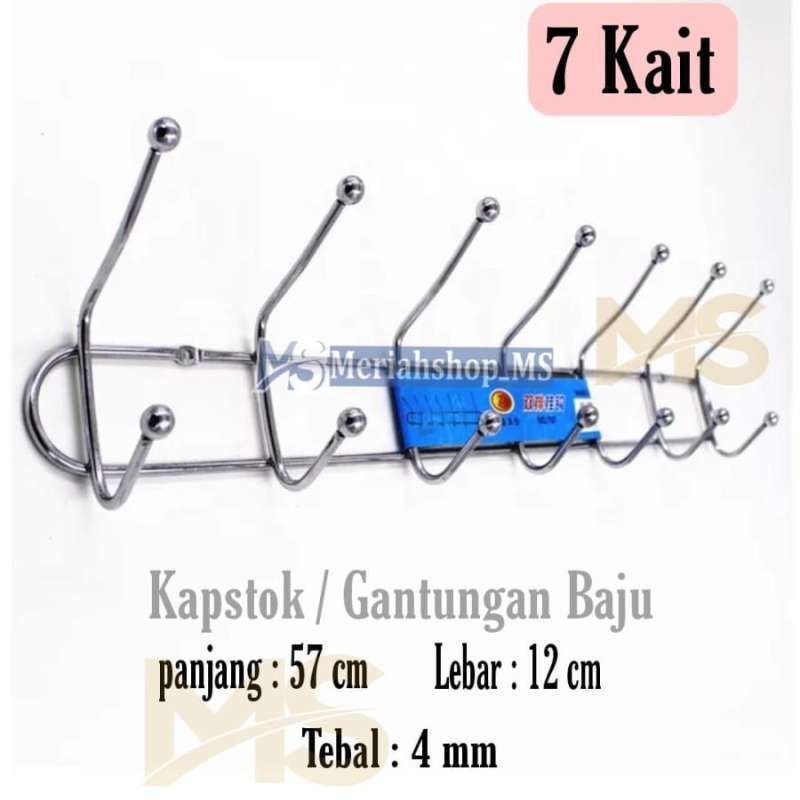 Jual Kapstok Hanger 7 Kait & 8 Kait 2 Sisi Stainless Tebal 4mm Premium Oke - 7 Kait Tebal Di ...