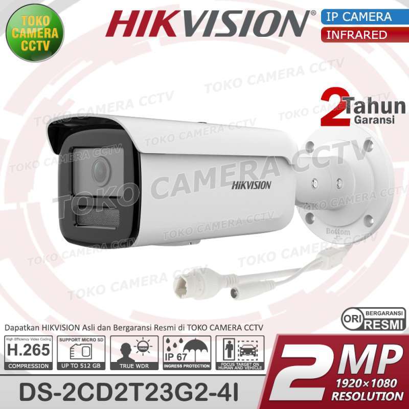 Jual Ip Camera 2mp Hikvision Kamera Bullet Outdoor Acusense 1080p Di ...