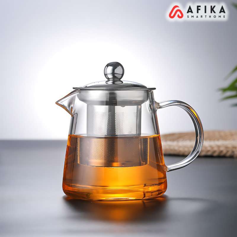 Jual Teko Kaca Teh Dengan Saringan Teapot Pitcher Tea Tahan Panas Api ...