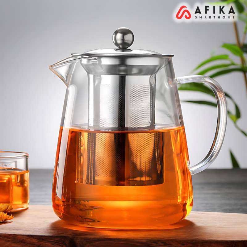 Jual Teko Kaca Teh Dengan Saringan Teapot Pitcher Tea Tahan Panas Api ...