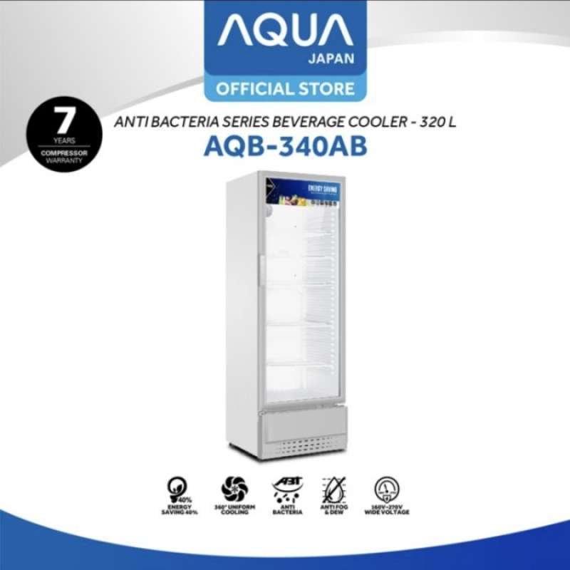 Promo Showcase Aqua Aqb-340ab Display Cooler Kulkas Minuman Aqb340ab ...