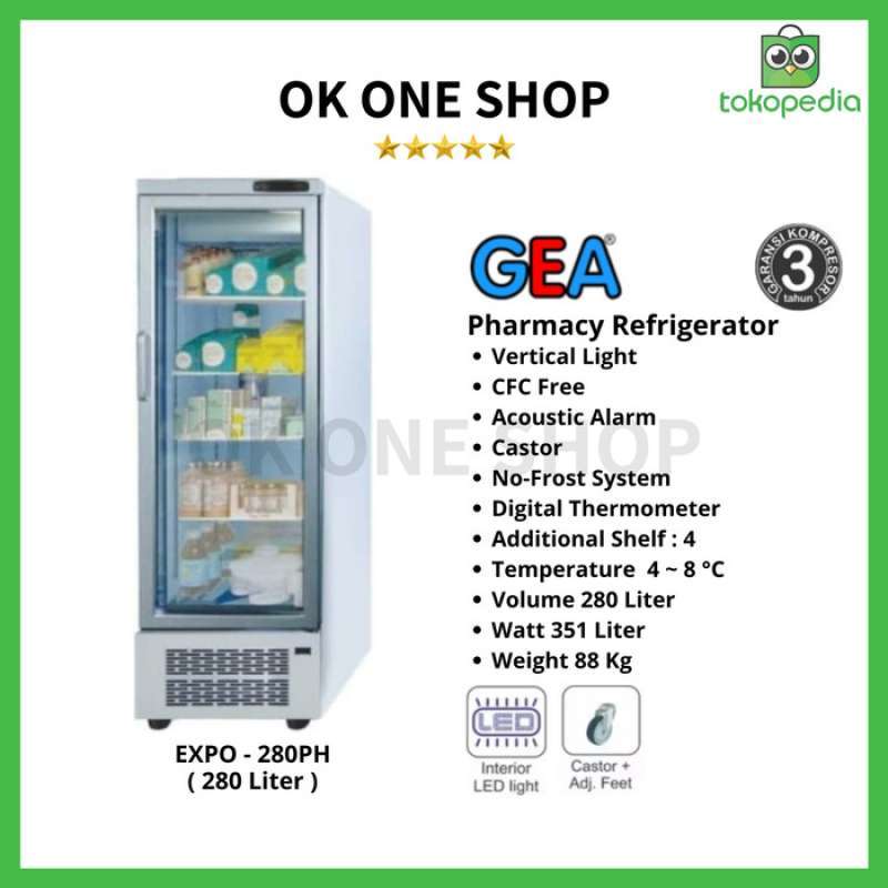 Promo Gea Expo-280ph Pharmacy Refrigeration / Vaccine Cooler / Kulkas ...