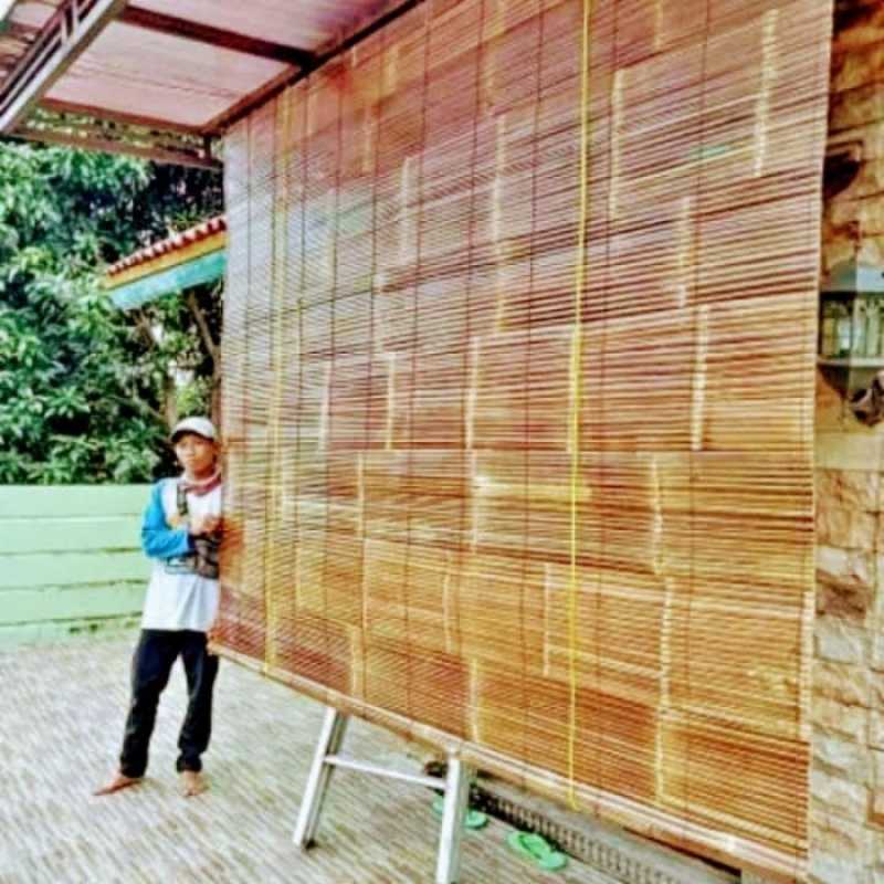 Promo Promo- Tiray Krey Bambu Hitam Ukuran 2x2mtr Plus Kerekan Diskon ...