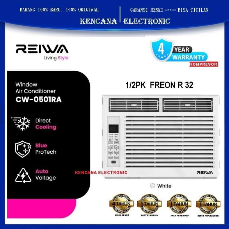 Promo Reiwa Cw-0501ra Ac Window 1/2 Pk-lowwat 370w Air Conditioner 0.5pk Freon R32 Diskon 23% Di ...