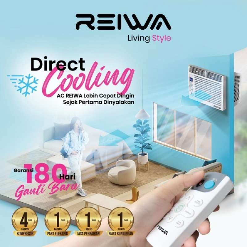 Promo Reiwa Cw-0501ra Ac Window 1/2 Pk-lowwat 370w Air Conditioner 0 ...