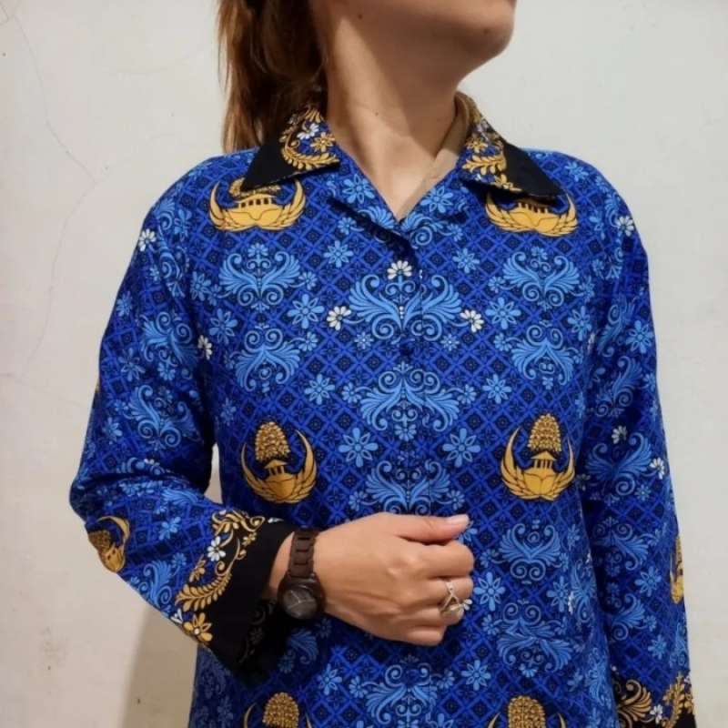 Jual Baju Korpri Terbaru Kerah Hitam Pria Dan Wainta Lapis Dalam Furing ...