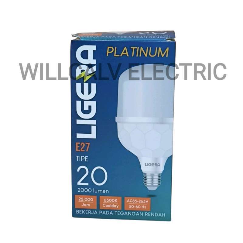 Promo Lampu Led Super Terang Ligera Platinum 20W Bulb E27 Putih 6500k ...