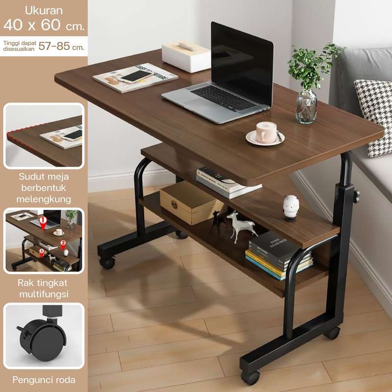 Promo BG Sport Meja Laptop Lipat Adjustable Dengan Roda Meja Belajar ...