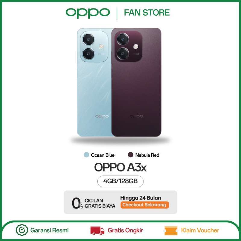 Jual OPPO A3x [4/128gb] - Nebula Red Di Seller OPPO Fan Store Official ...