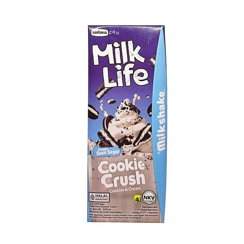 Promo Milk Life Milkshake - Susu Uht Rtd - 200ml - Cookies Crush Diskon 7% Di Seller Cemilan4u ...