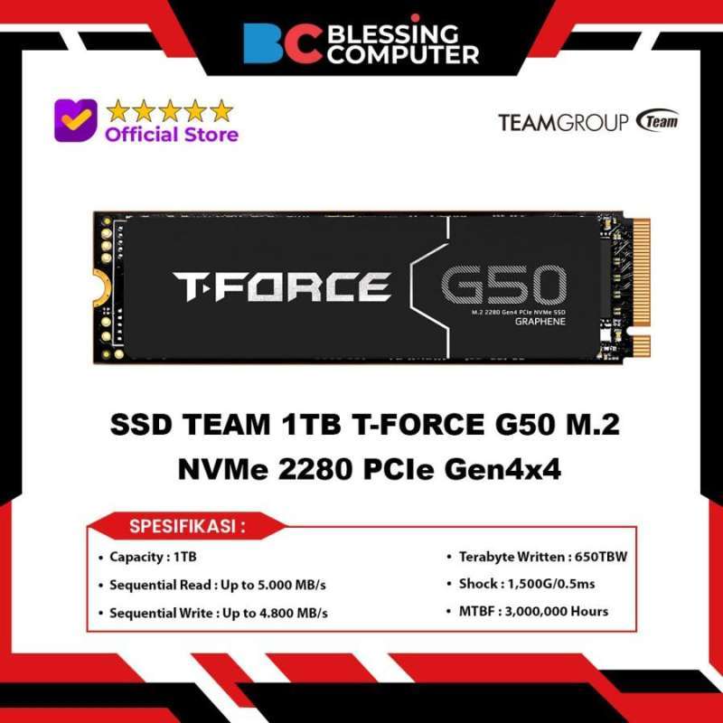 Jual Ssd Team 1tb T-force G50 M.2 Nvme 2280 Pcie Gen4x4 Di Seller ...