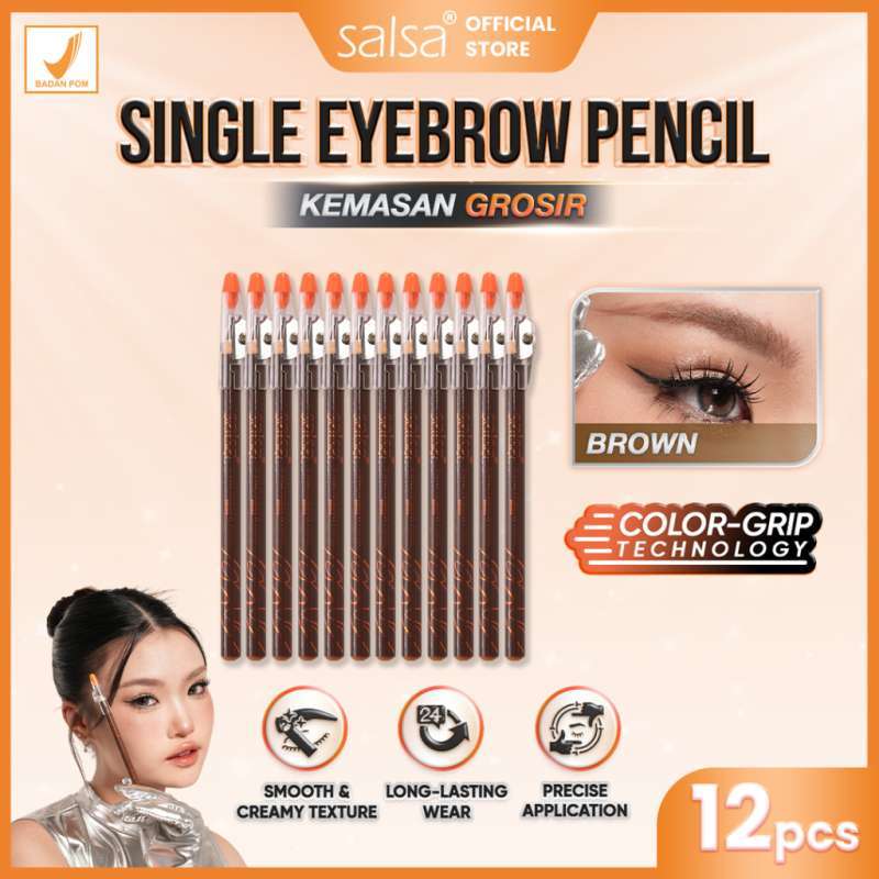Promo [grosir 12pcs] Salsa Single Eyebrow Pencil - Pensil Alis Lembut ...