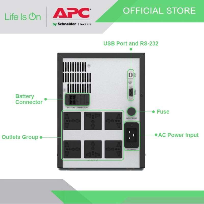 Jual Ups Apc Easy Ups Smv 3000va 2100w Sinewave Smv3000ai-ms Di Seller ...