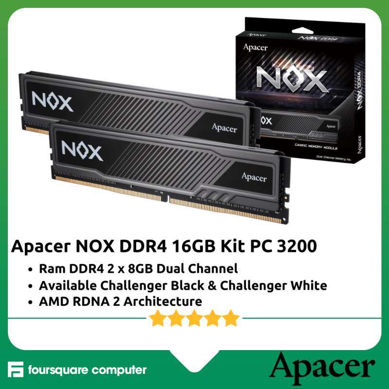 Jual Apacer Nox Gaming Ddr4 16gb Kit 2 X 8gb Pc 3200 Hitam Putih RAM ...