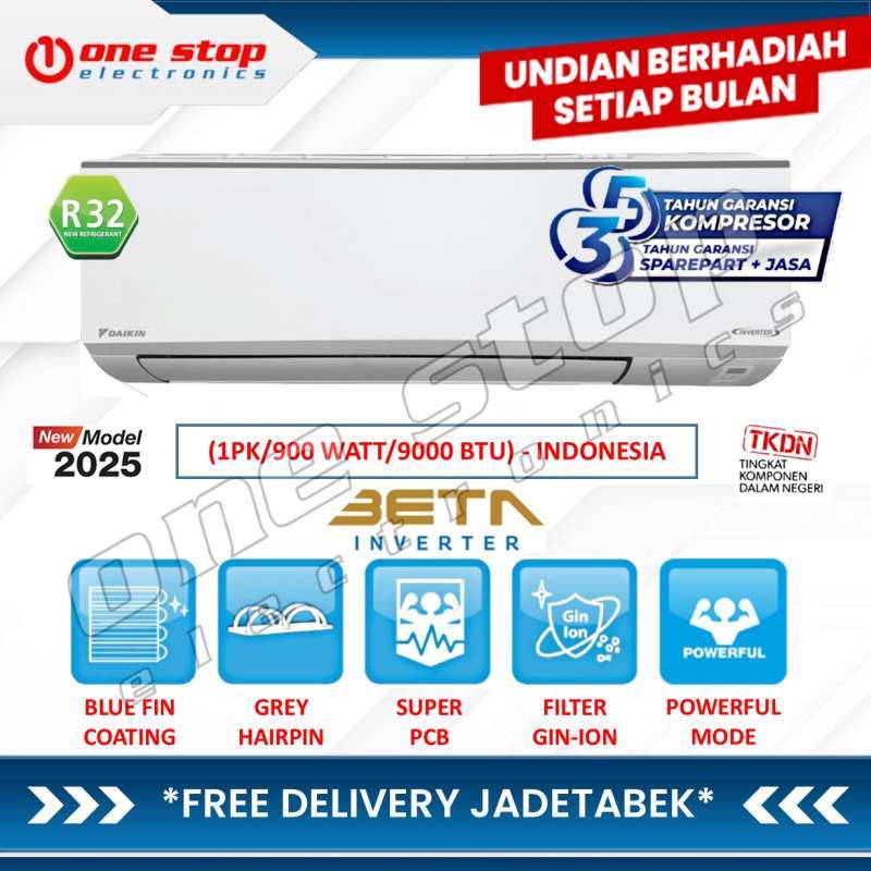 Jual [garansi Resmi] Daikin Ftke25yv14 Ac Split Beta Inverter 1pk R32 ...