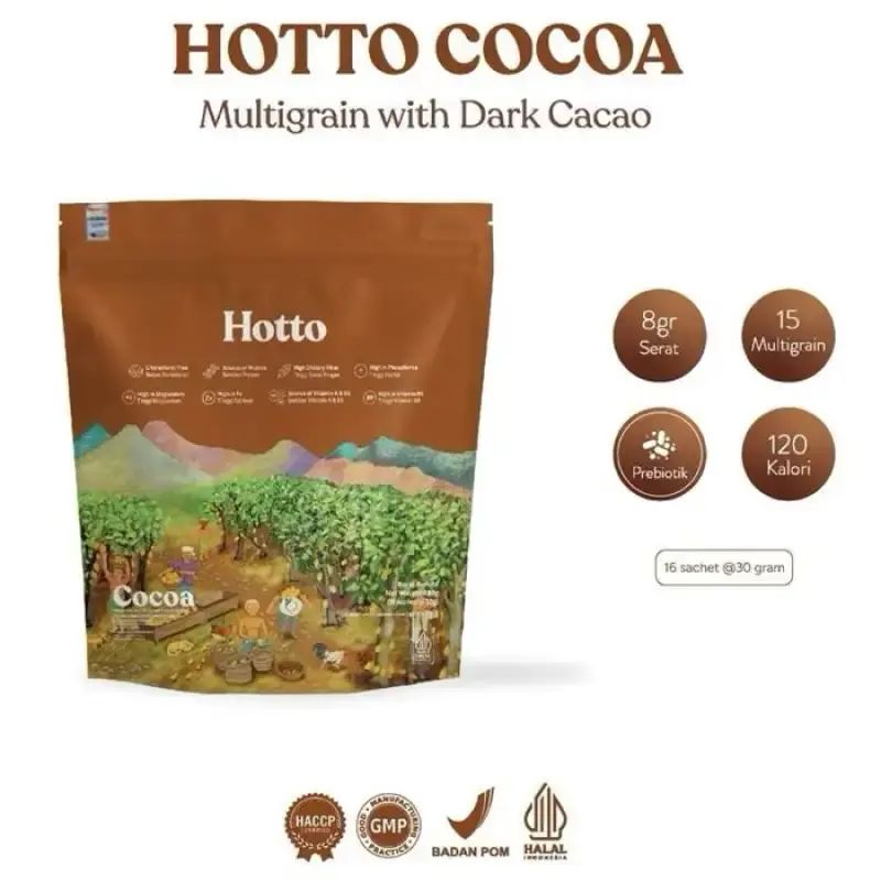 Jual Hotto Cocoa Multigrain With Dark Cocoa 1 Pouch 16 Sachet Multi ...