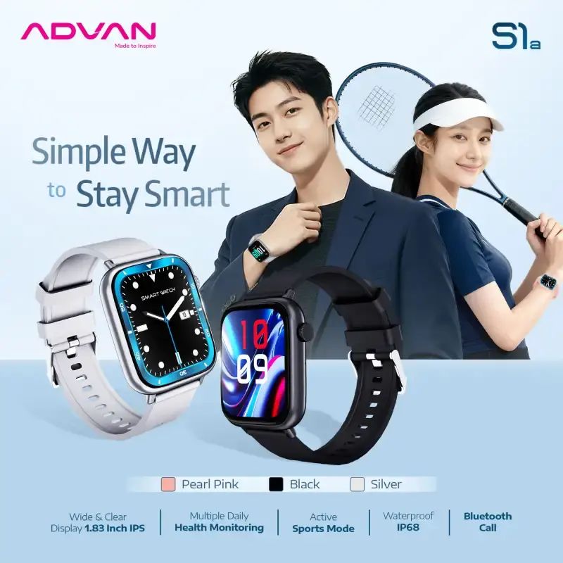 Promo Advan Smartwatch S1a | 1.83 Inch | Bluetooth Call | 20 Hari ...