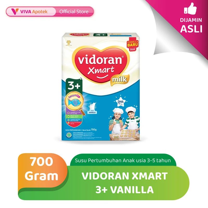Jual Vidoran Xmart 3+ Vanilla Susu Pertumbuhan Usia 3-5 Tahun (700 Gram ...