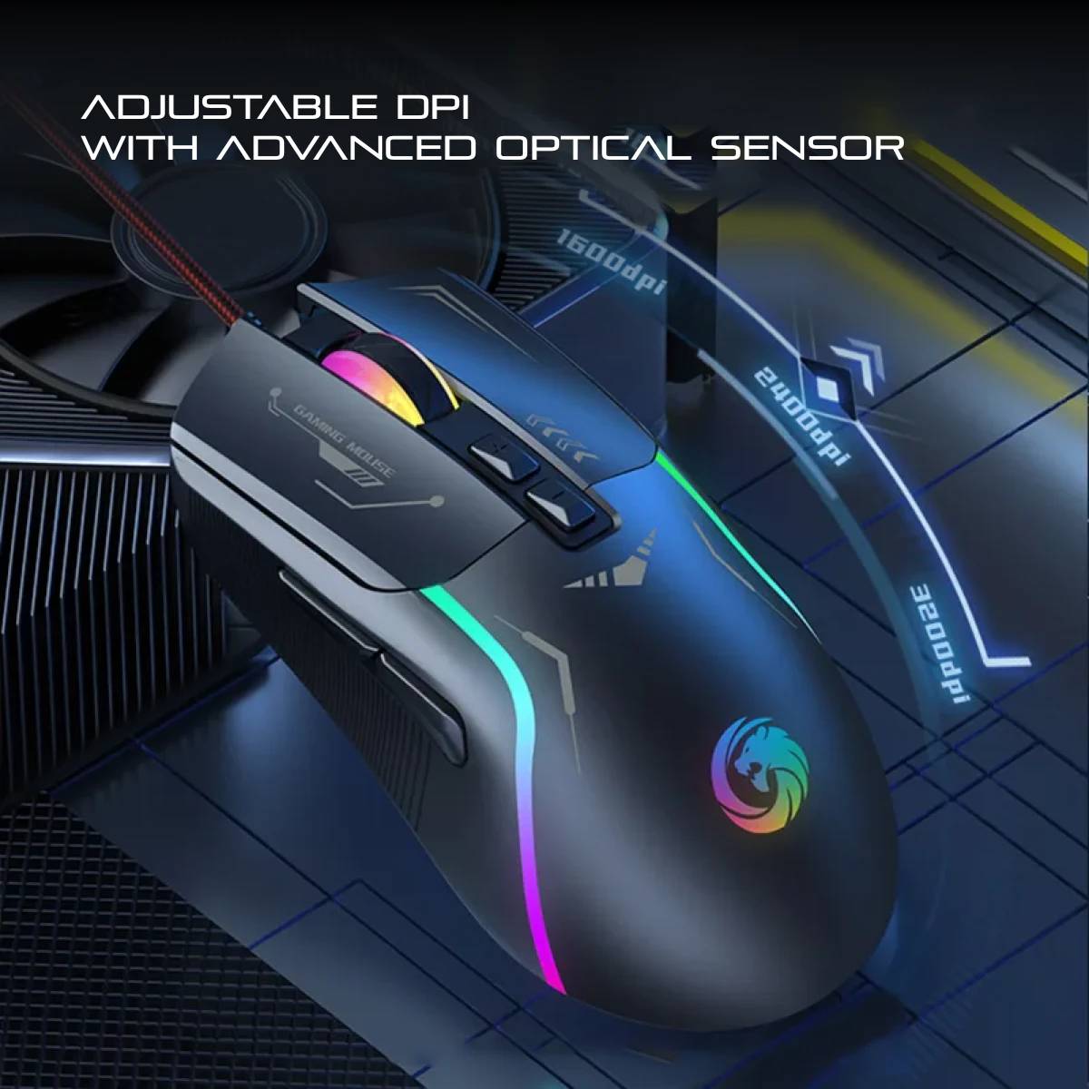 Promo Mouse Gaming Kabel P19 Rgb Lamp 3200 Dpi Ergonomic Anti Slip ...
